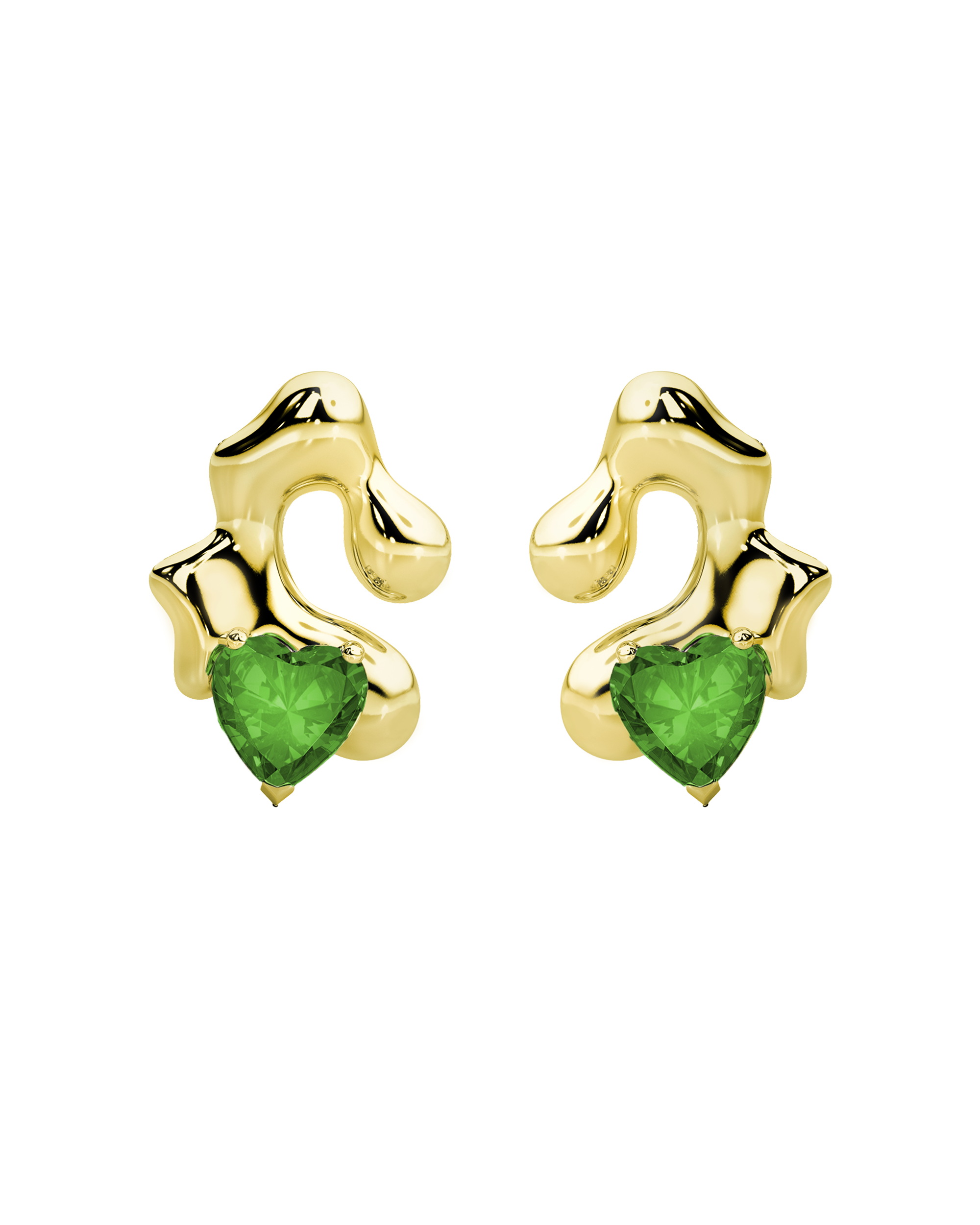 Emerald Puddle Studs / 10K Gold – Steff Eleoff